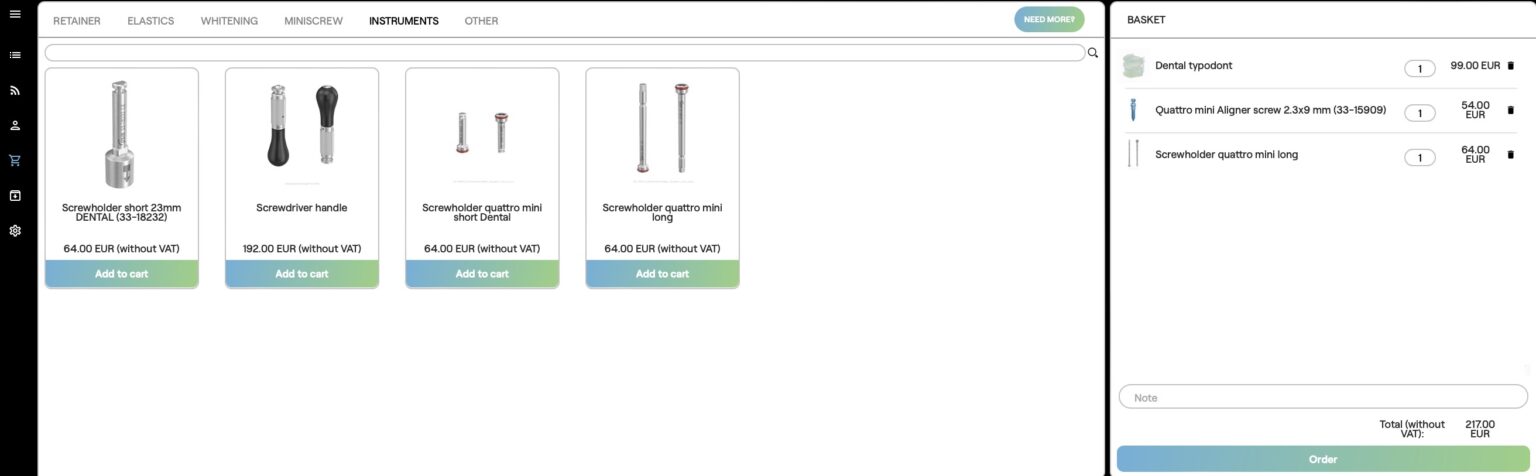 Integrated O/Shop functionality - Ordoline